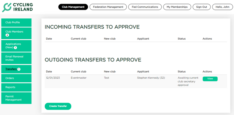 Club Transfer - Administrators – Cycling Ireland
